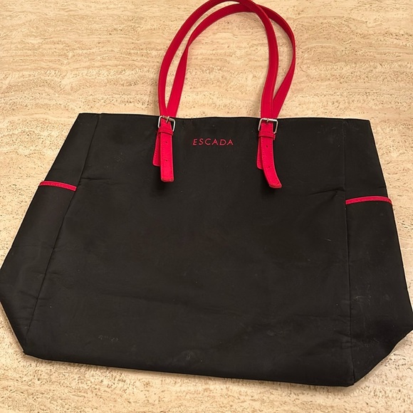 Escada | Bags | Escada Black And Red Tote | Poshmark